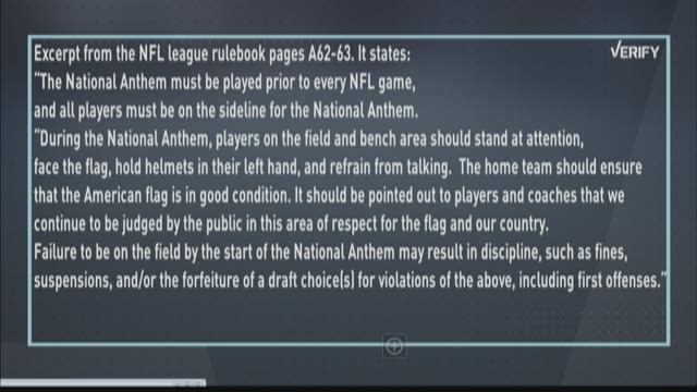 VERIFY: Are NFL football players required to stand for the National ...